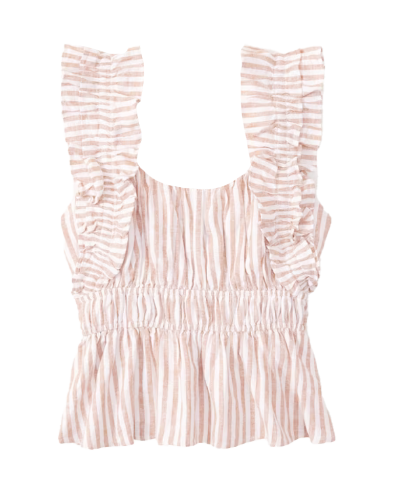 Ruffle Strap Babydoll Top - Lauren Kay Sims