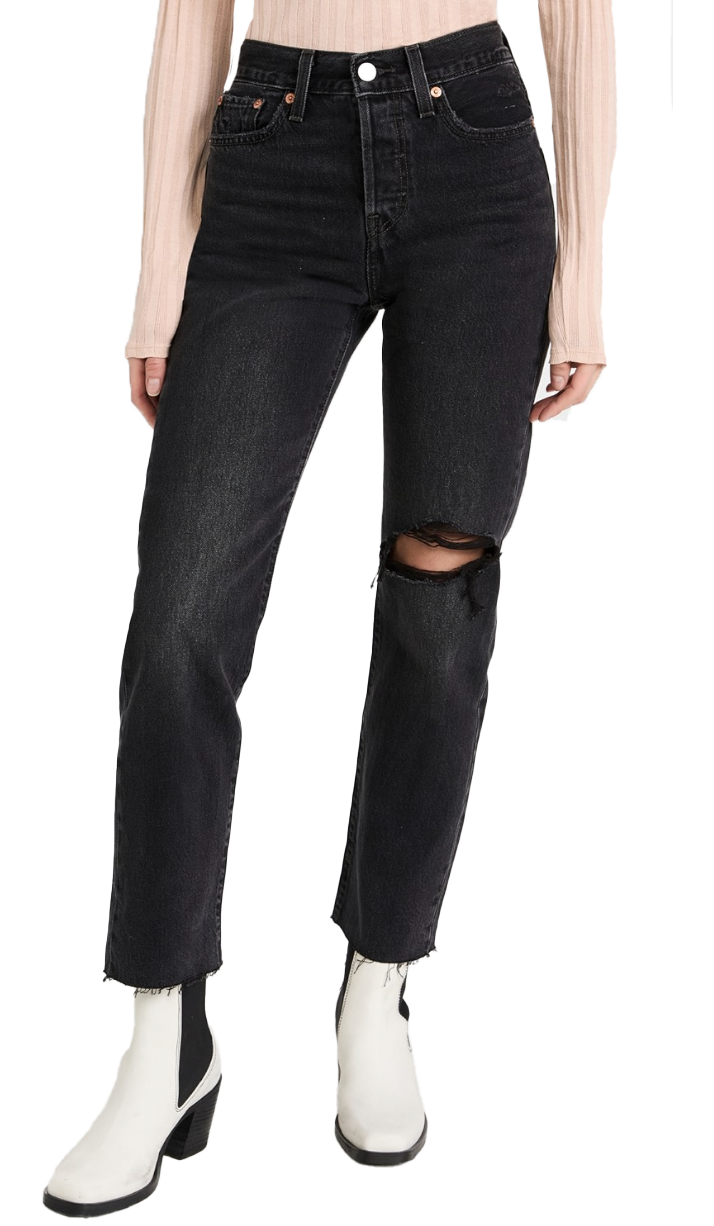 Black Wedgie Straight Jeans - Lauren Kay Sims